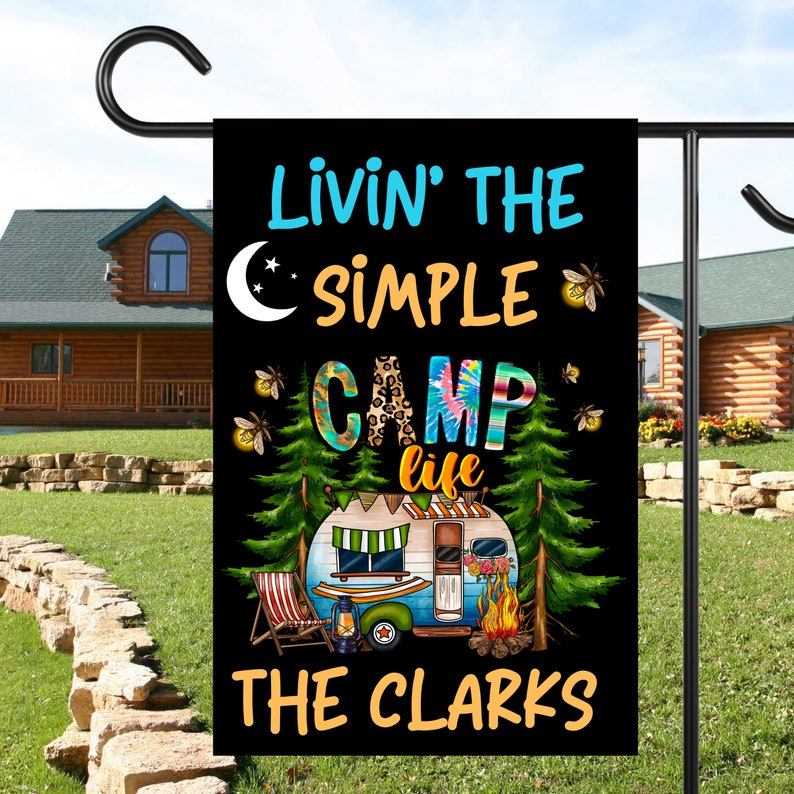 Personalized Camping Flag, Custom Family Garden Flag, Personalized Yard ...