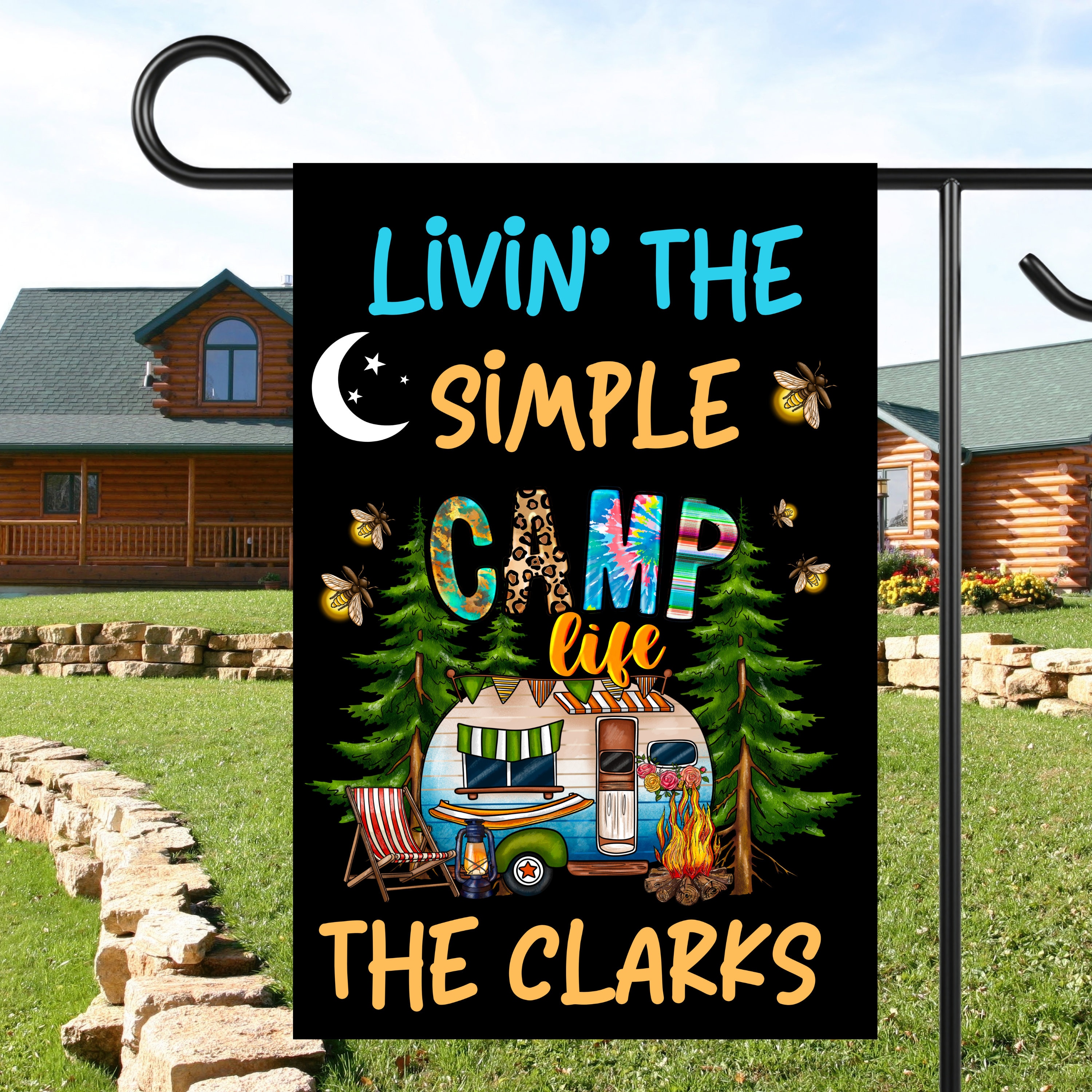 Personalized Camping Flag, Custom Family Garden Flag, Personalized Yard ...