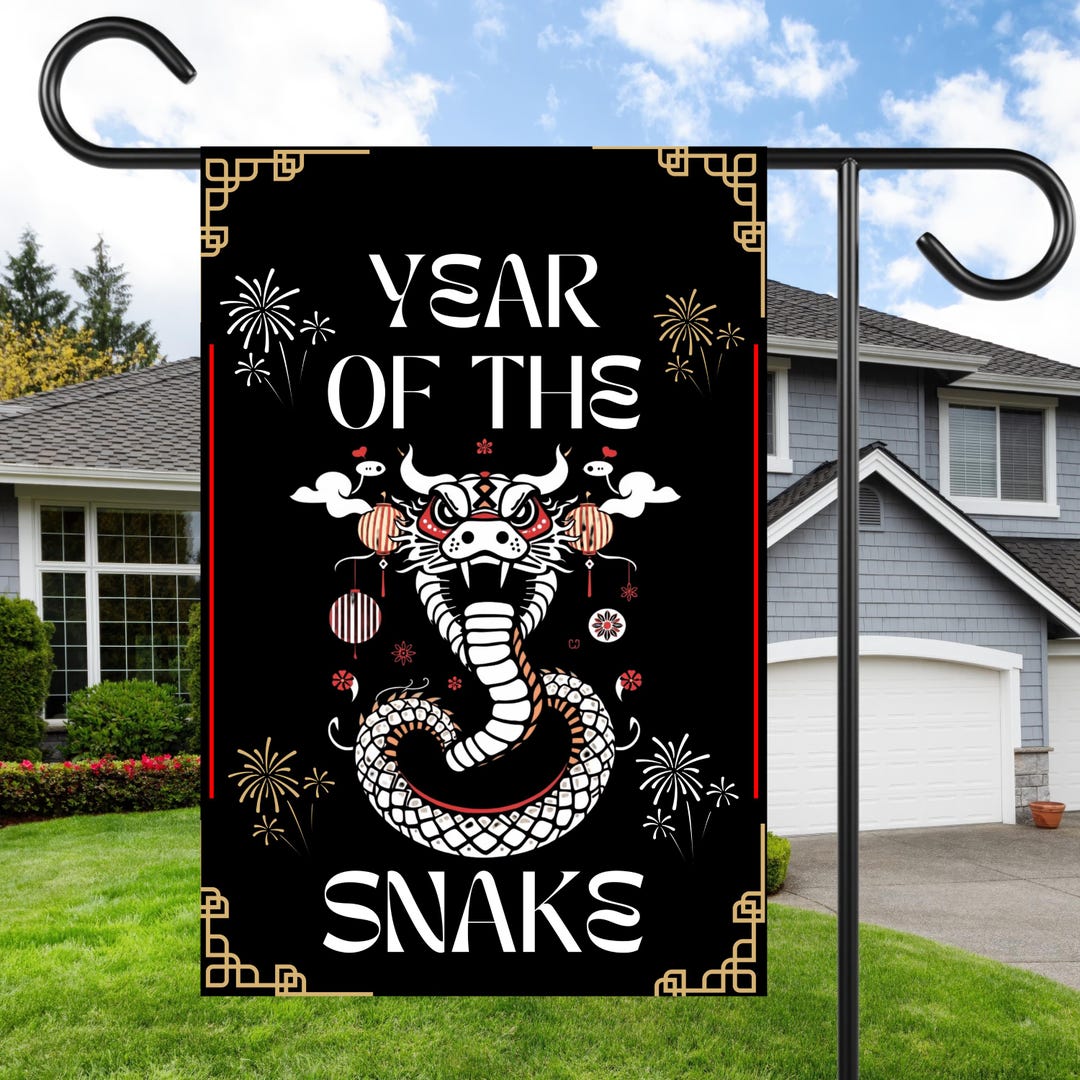 Year of the Snake Flags, Chinese New Years Flag, Snake Flag, New Year ...