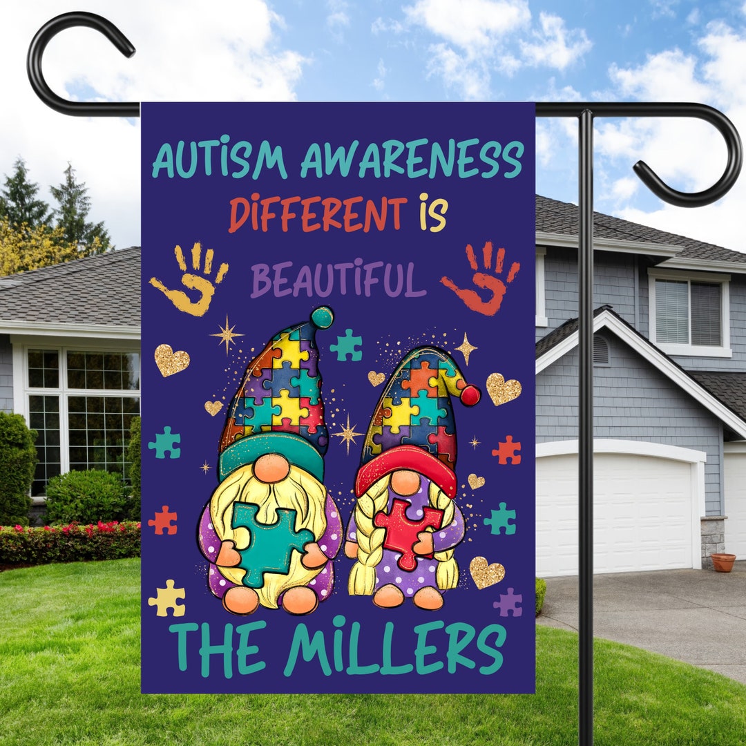 Custom Autism Awareness Gift, Custom Autism Puzzle Rainbow Art ...