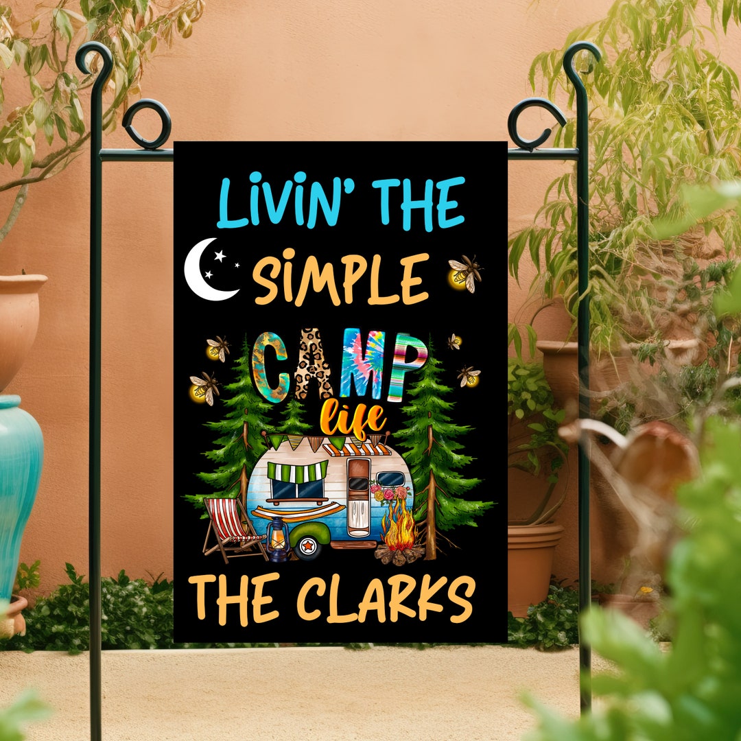 Personalized Camping Flag, Custom Family Garden Flag, Personalized Yard ...