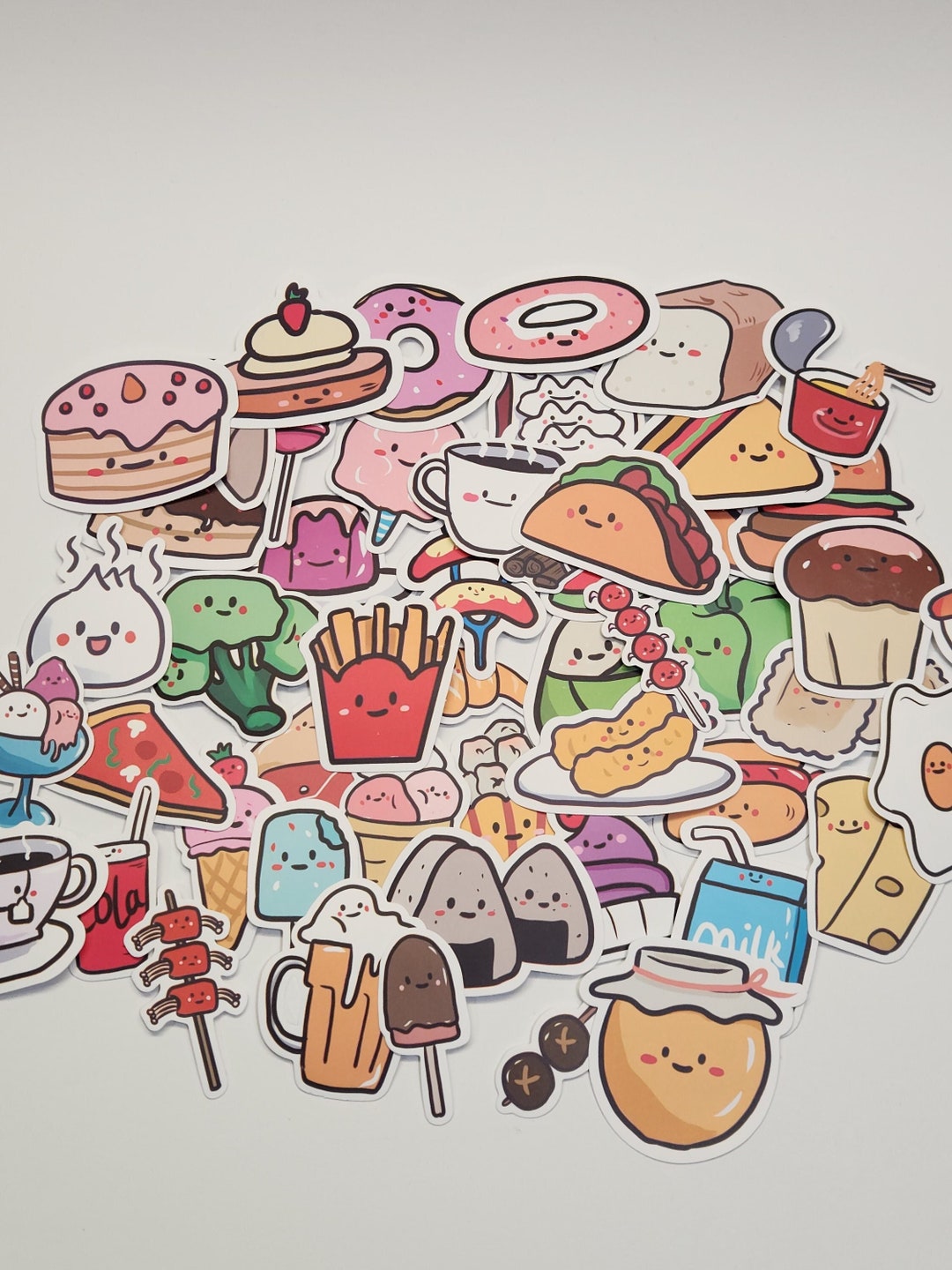 Cartoon Food Stickers 50 Stickers Pack for Skateboard - Etsy
