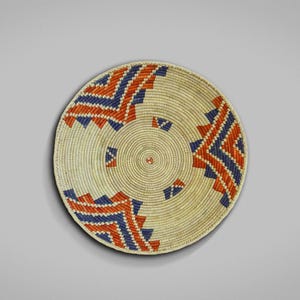 Large 22-inch Wall Basket, Four Pyramid Design, Southwest Boho Wall ...