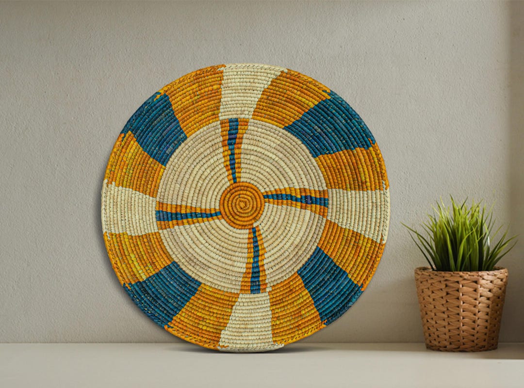 Spin Wheel Deep Woven Bowl Basket, Handwoven Fruit & Vegetable Basket ...