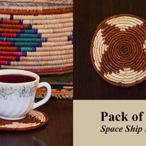 Set of 5 Traditional African Handwoven Coaster, Handcrafted Coaster ...