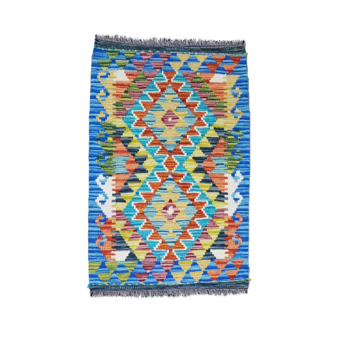 3x4ft Handwoven Afghan Kilim Rug Traditional Pattern Wool Area Rug ...