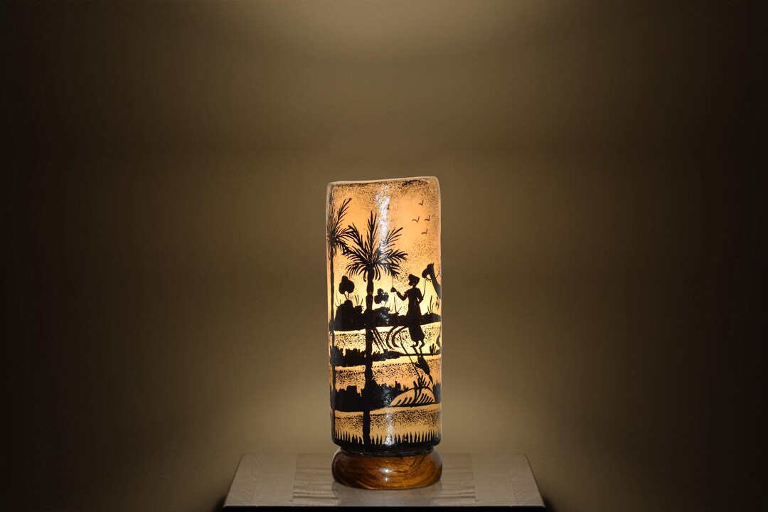 Handmade Camel Skin Lamps Hand Painted Side Table Lamp Decor Camel ...
