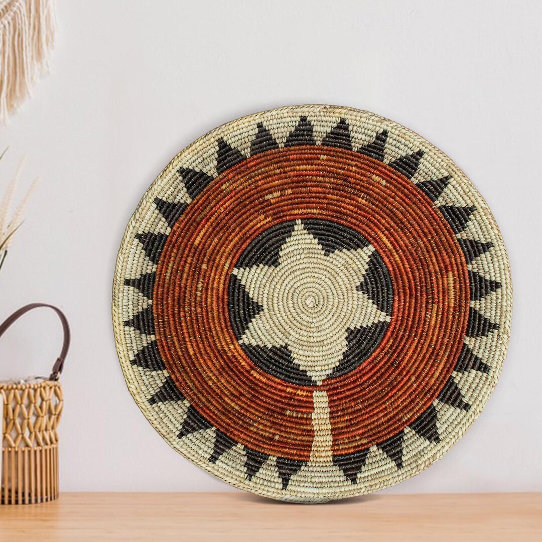 14” Handwoven Broad Band Star Wall Basket - Southwestern Inspired ...