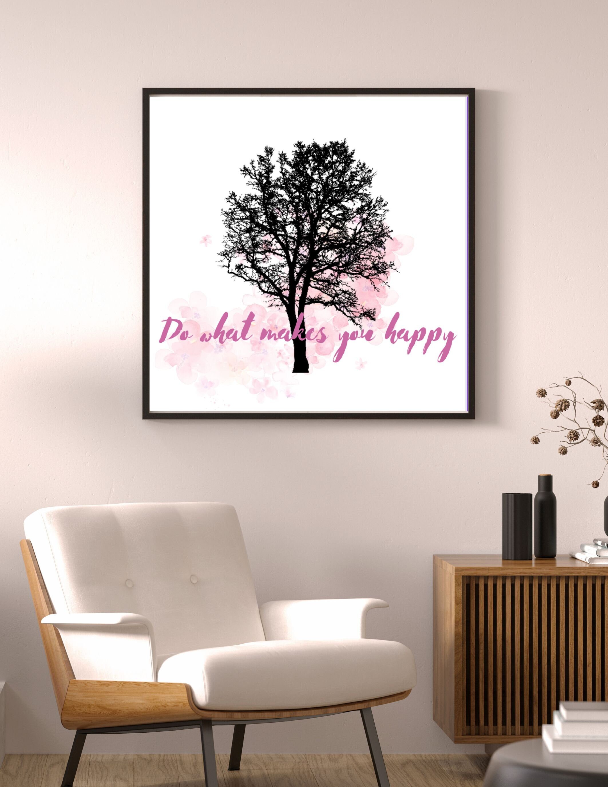 Printable Minimalist Quote Wall Art | Do What Makes You Happy - Etsy