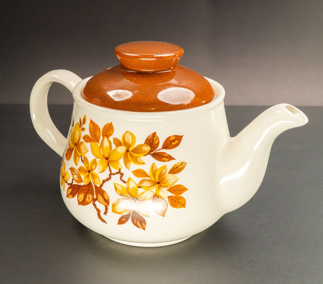 Vintage Sadler Teapot Autumn Leaves - Etsy