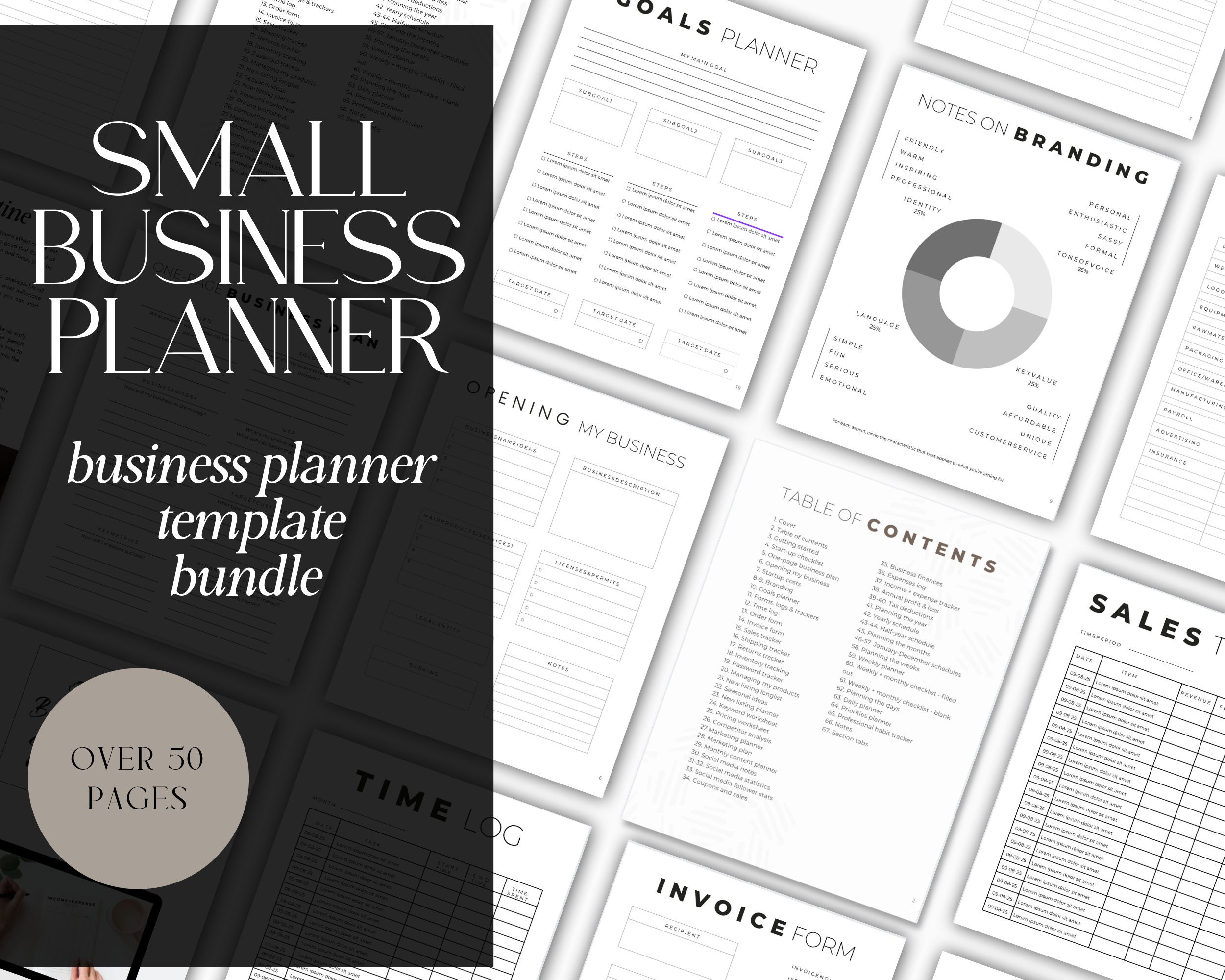 Printable Business Plan Bundle, Small Business Printables, Product ...
