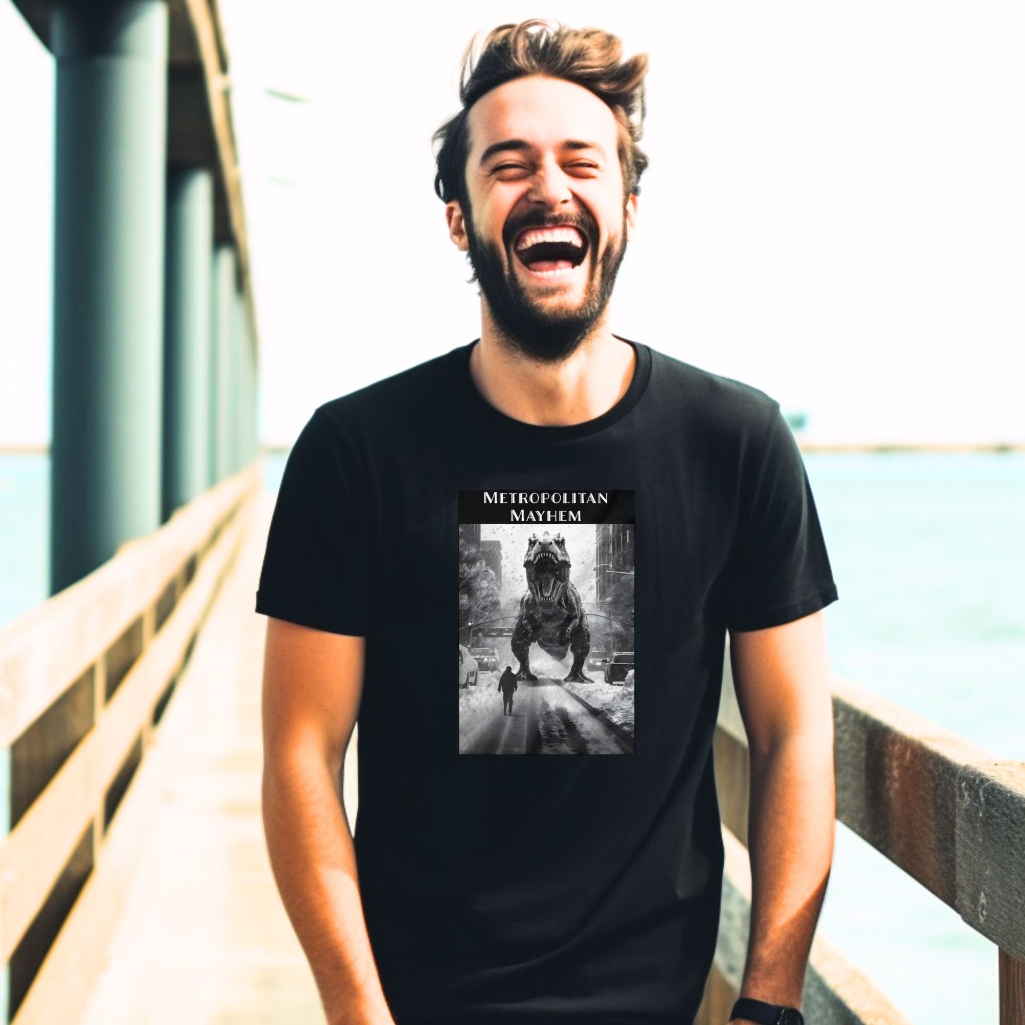Vintage T-rex in NYC Tee Metropolitan Mayhem Design Unique - Etsy