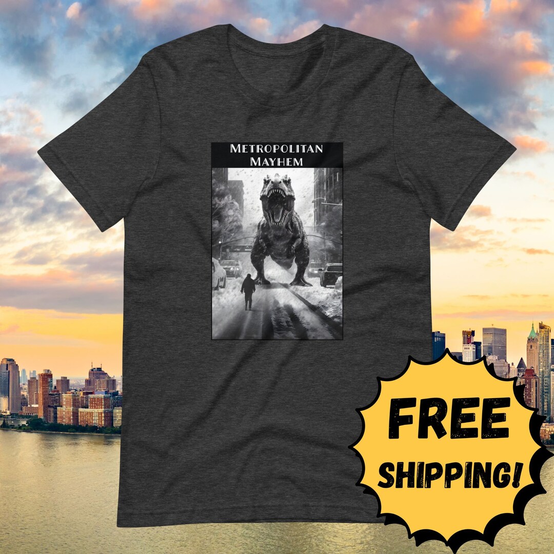 Vintage T-rex in NYC Tee Metropolitan Mayhem Design Unique - Etsy