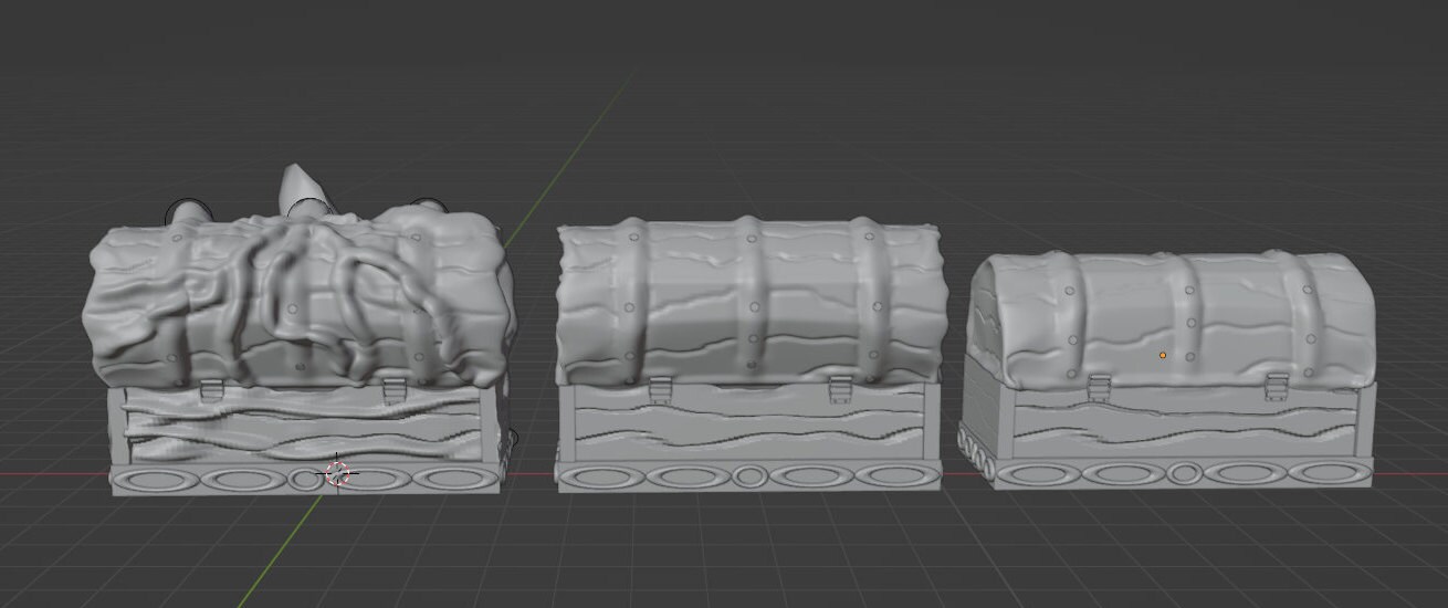 3 Chests Loot, Closed and Mimic STL File - Etsy