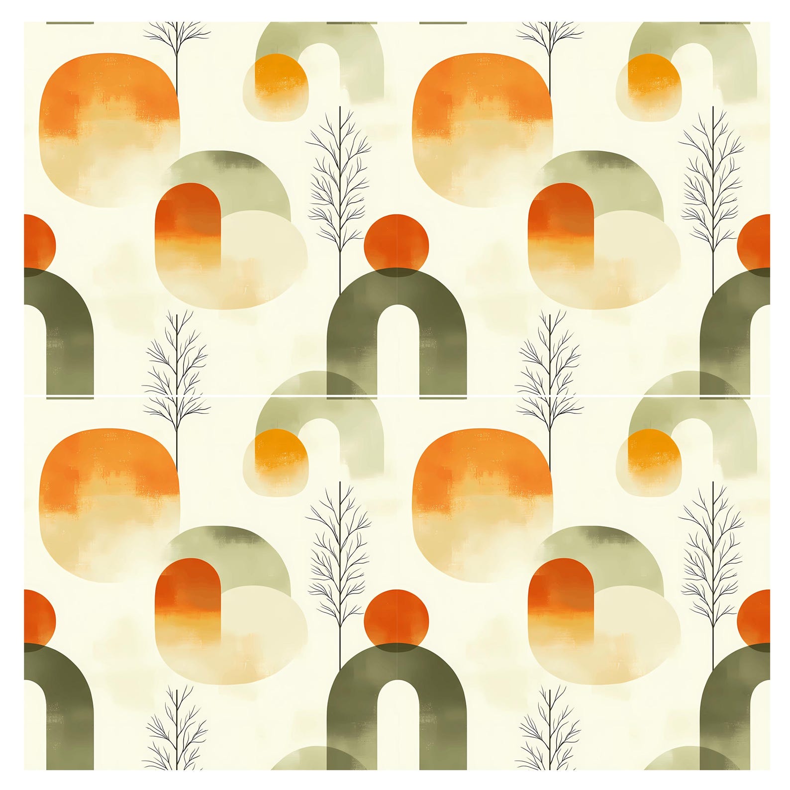 Soft Pastel Boho Abstract Shapes Seamless Digital Papers Bundle, 4 ...