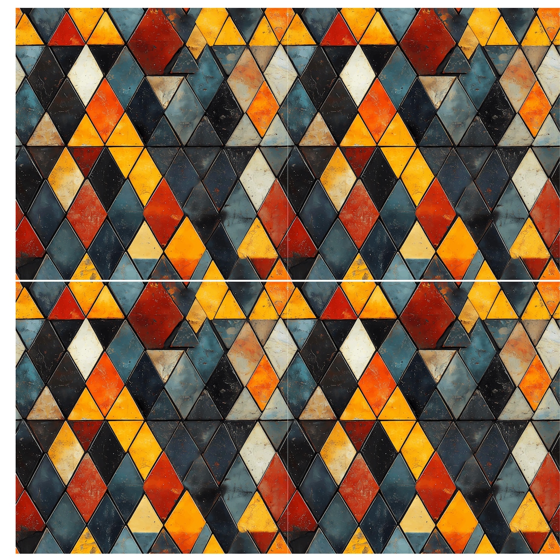 Colorful Triangle Mosaic Seamless Pattern Digital Papers, 4 Modern ...