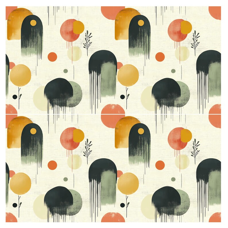 Soft Pastel Boho Abstract Shapes Seamless Digital Papers Bundle, 4 ...