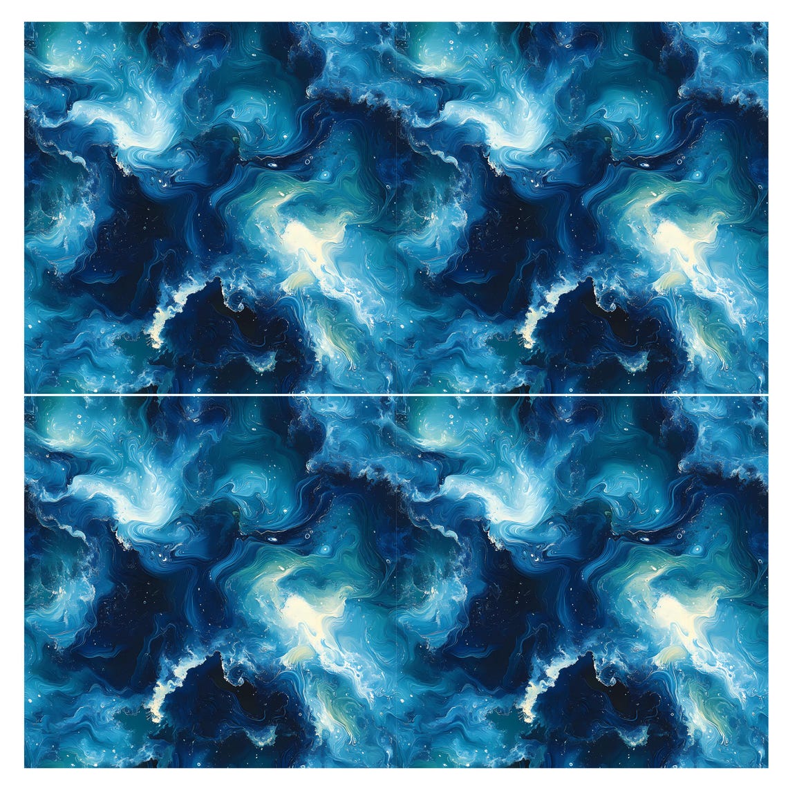 Dynamic Ocean Waves Seamless Pattern Digital Papers Bundle, 4 Ocean ...