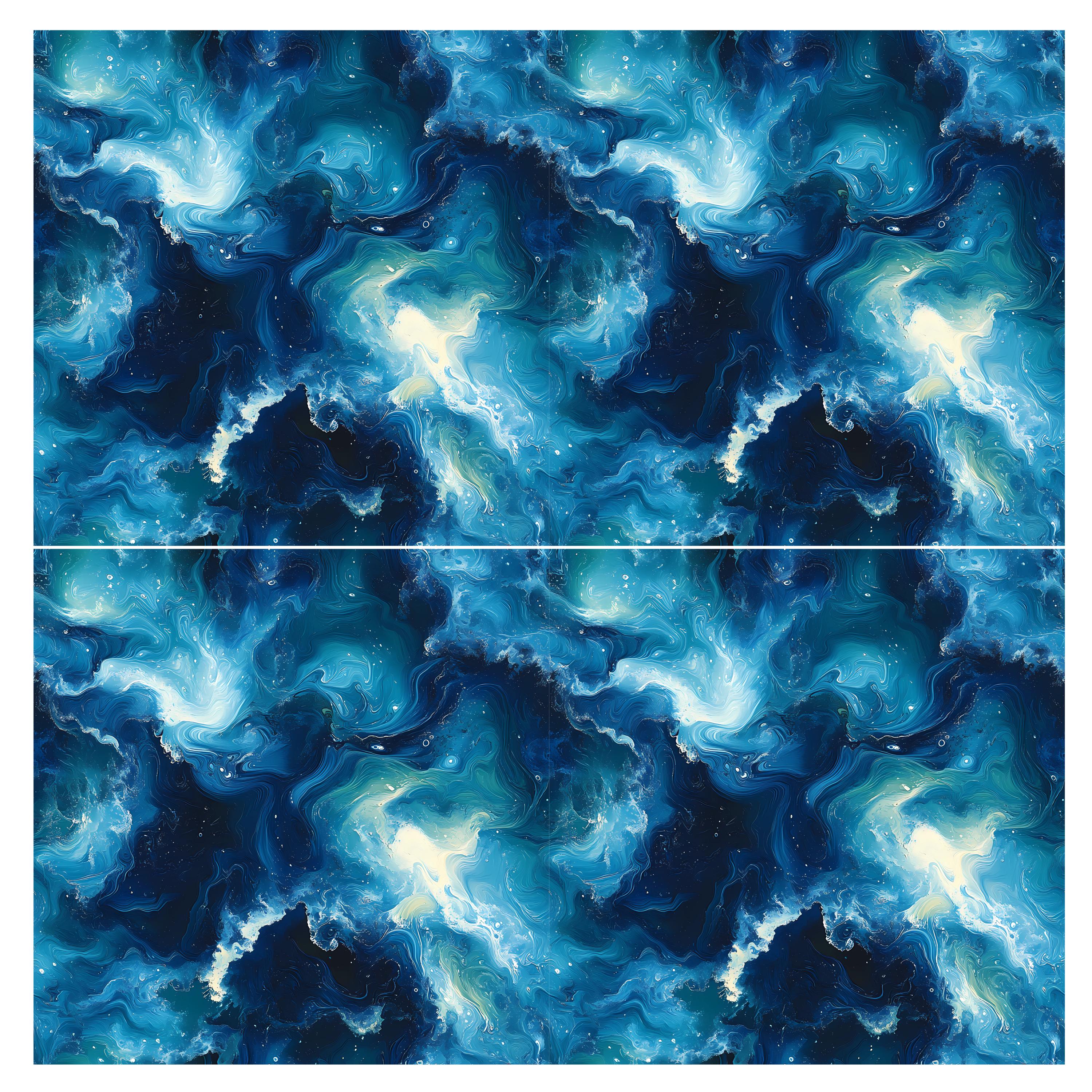 Dynamic Ocean Waves Seamless Pattern Digital Papers Bundle, 4 Ocean ...