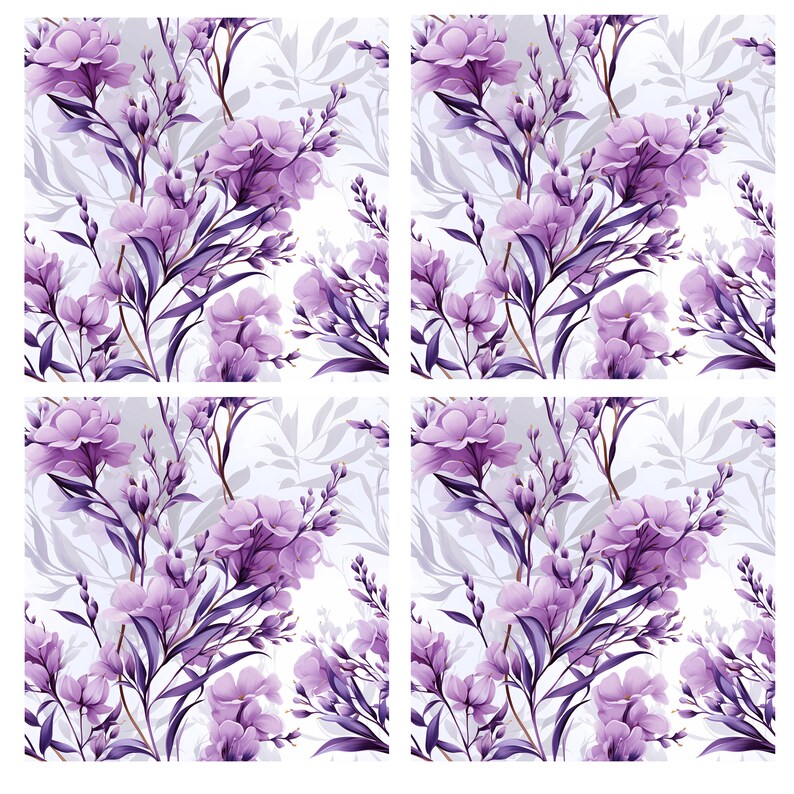 Lavender Field Digital Paper, Lavender Seamless Pattern Design ...