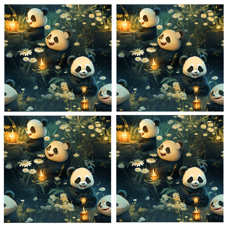Playful Panda Digital Paper, Panda Seamless Pattern Design, Printable ...