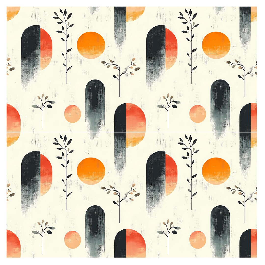 Soft Pastel Boho Abstract Shapes Seamless Digital Papers Bundle, 4 ...