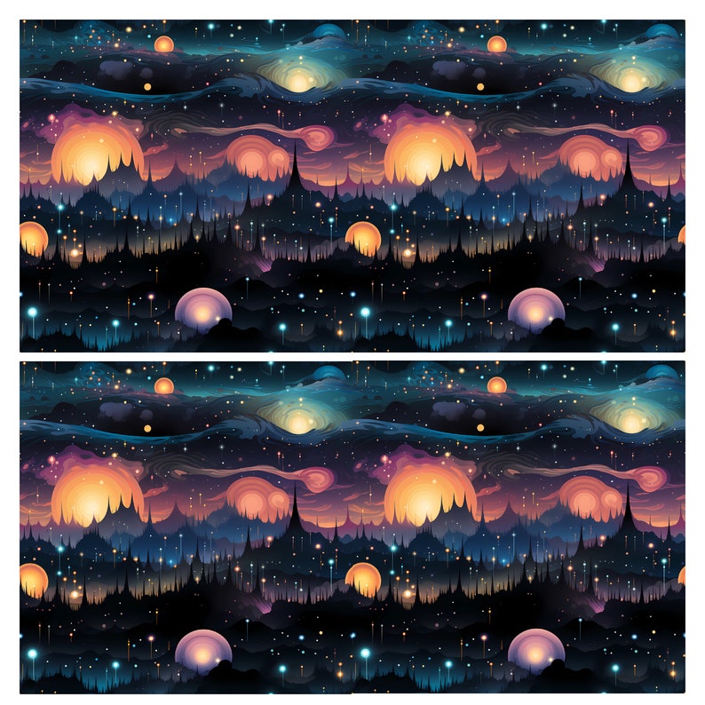 4 Night Sky Digital Papers Seamless Pattern Instant Download - Etsy