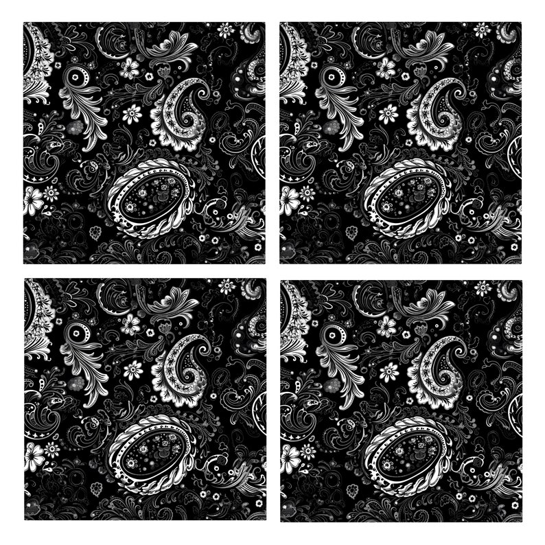 4 Classic Paisley Digital Papers Bundle, Paisley Seamless Pattern ...