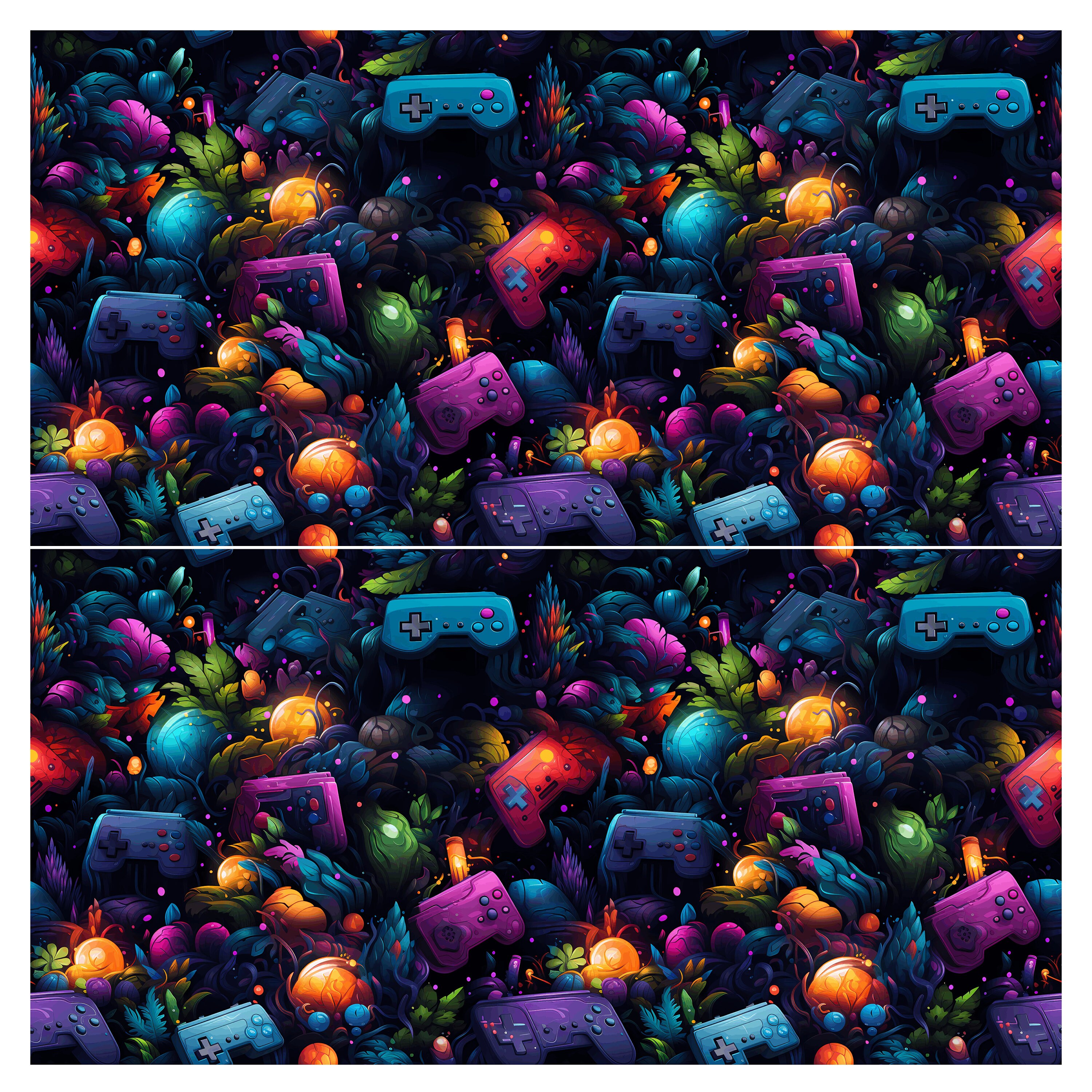 8-bit Retro Video Games Seamless Digital Papers, 4 PNG Files ...