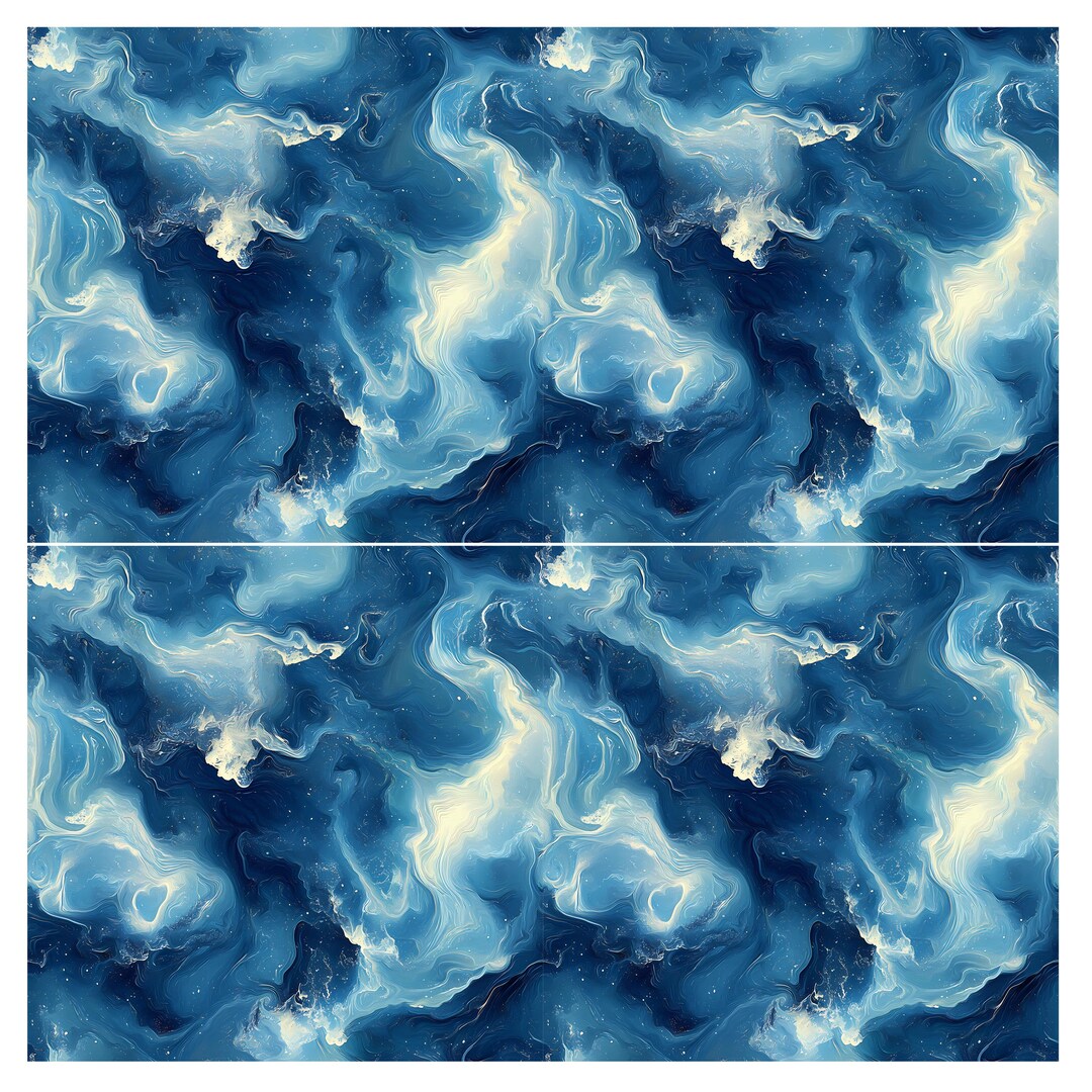 Dynamic Ocean Waves Seamless Pattern Digital Papers Bundle, 4 Ocean ...