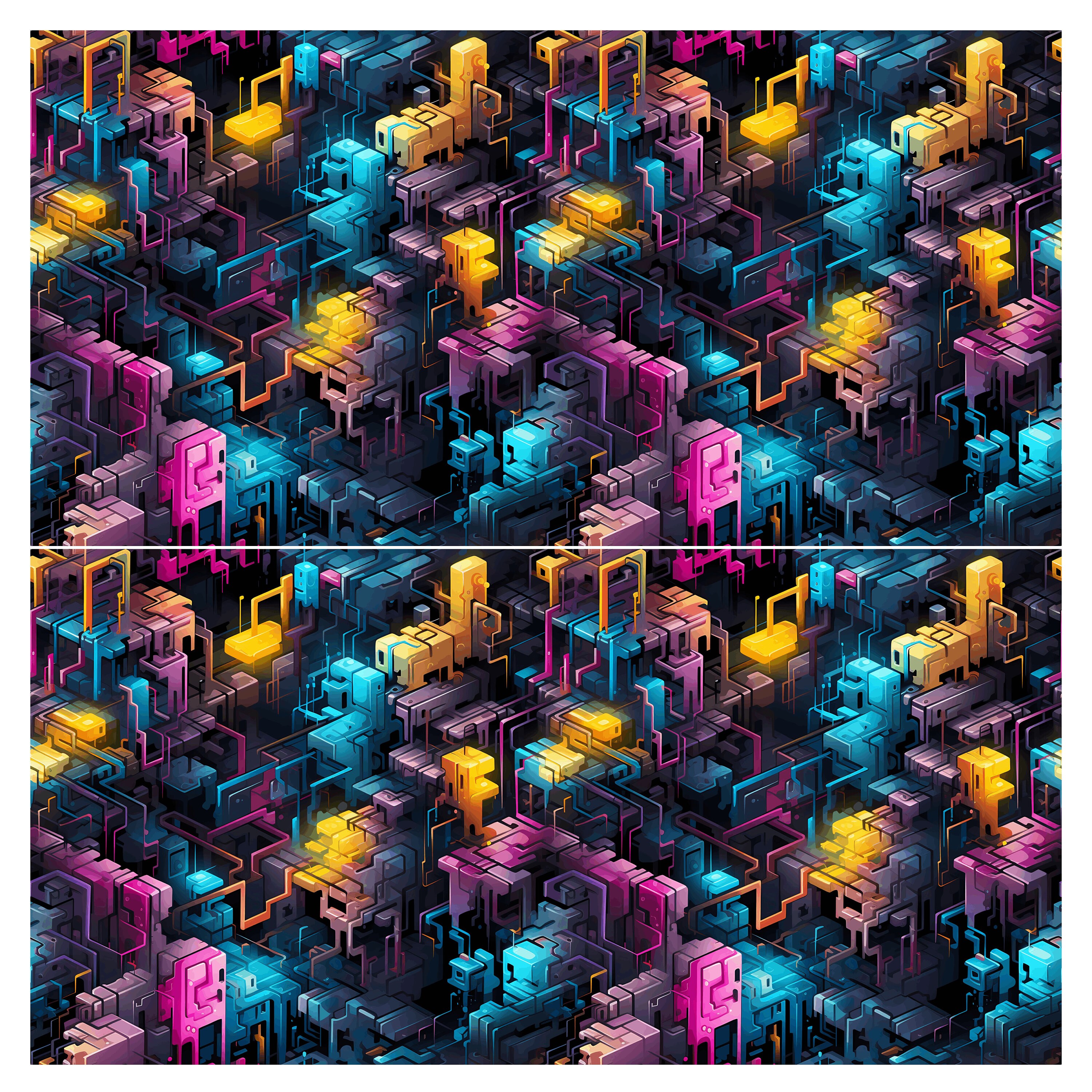 8-bit Tech Inspiration Seamless Digital Papers, 4 PNG Files, Commercial ...