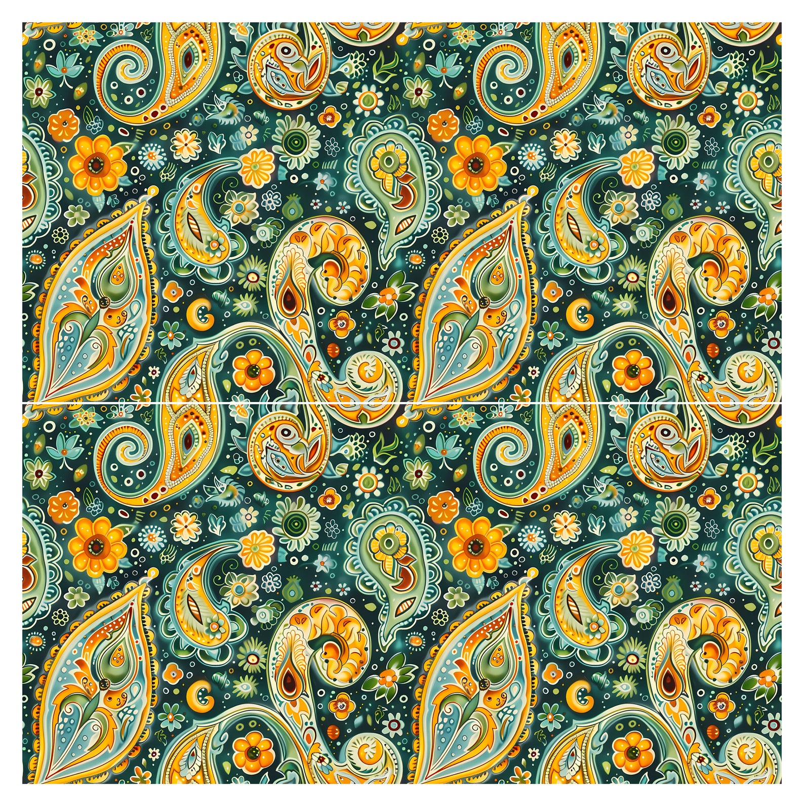 Vintage Psychedelic Paisley Seamless Digital Papers, 4 Vintage Style ...