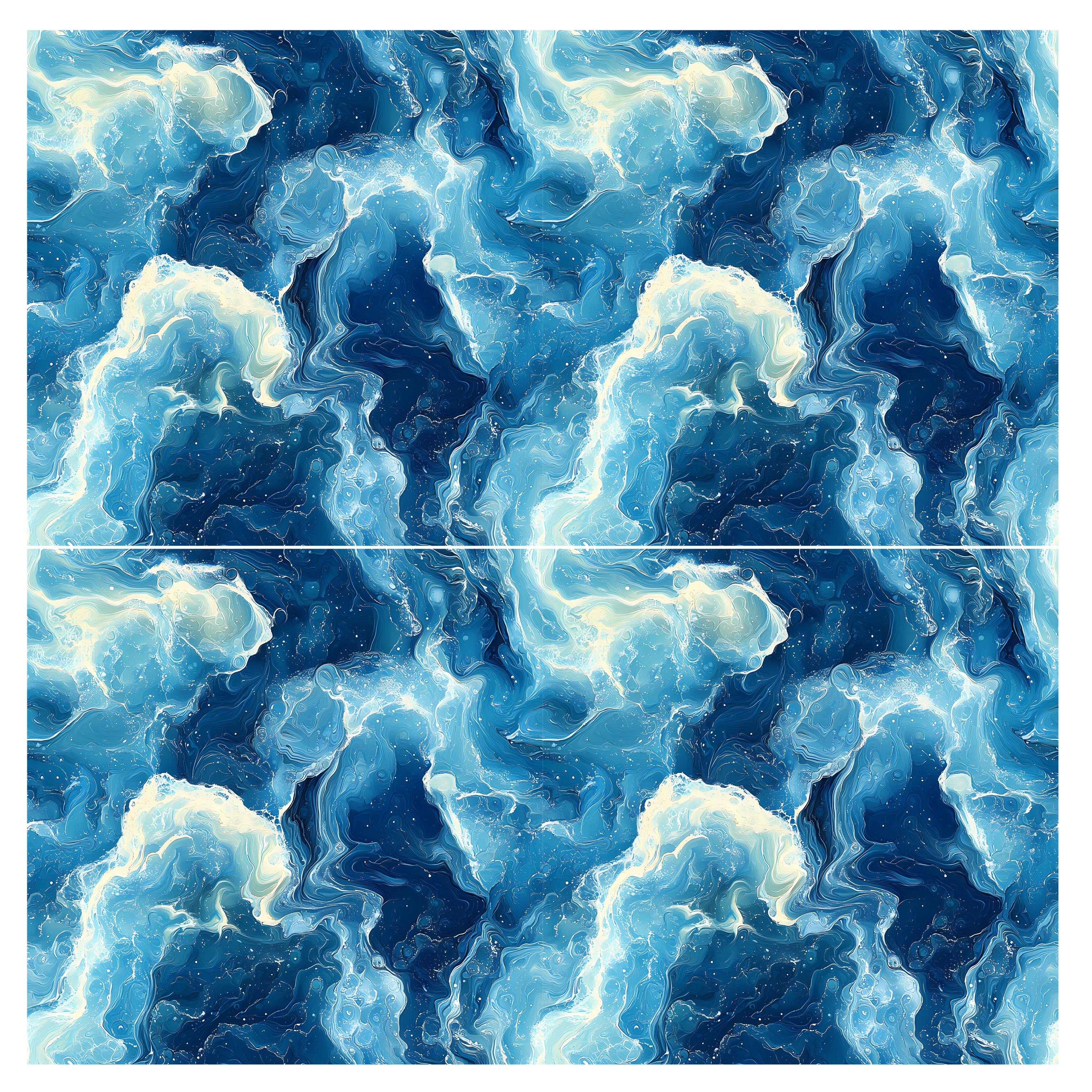 Dynamic Ocean Waves Seamless Pattern Digital Papers Bundle, 4 Ocean ...