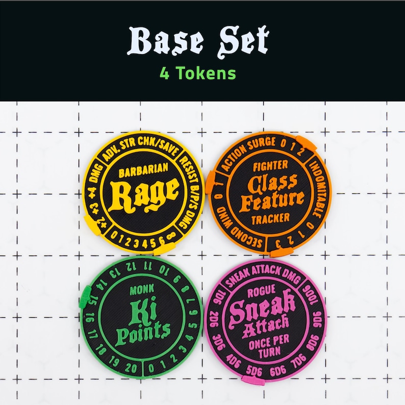 D&D 5e Martial Ability Class Token Sets | Fighter, Rogue, Barbarian ...