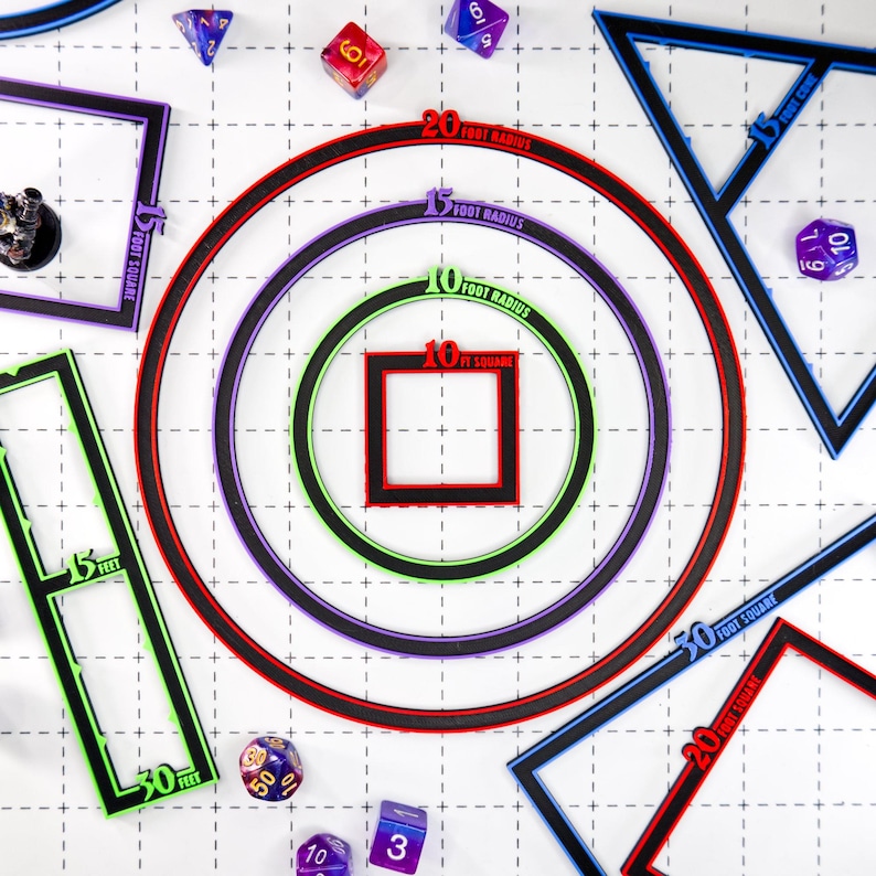 TTRPG Spell Aoe Templates | Custom Colors | Pathfinder, D&D 5e ...