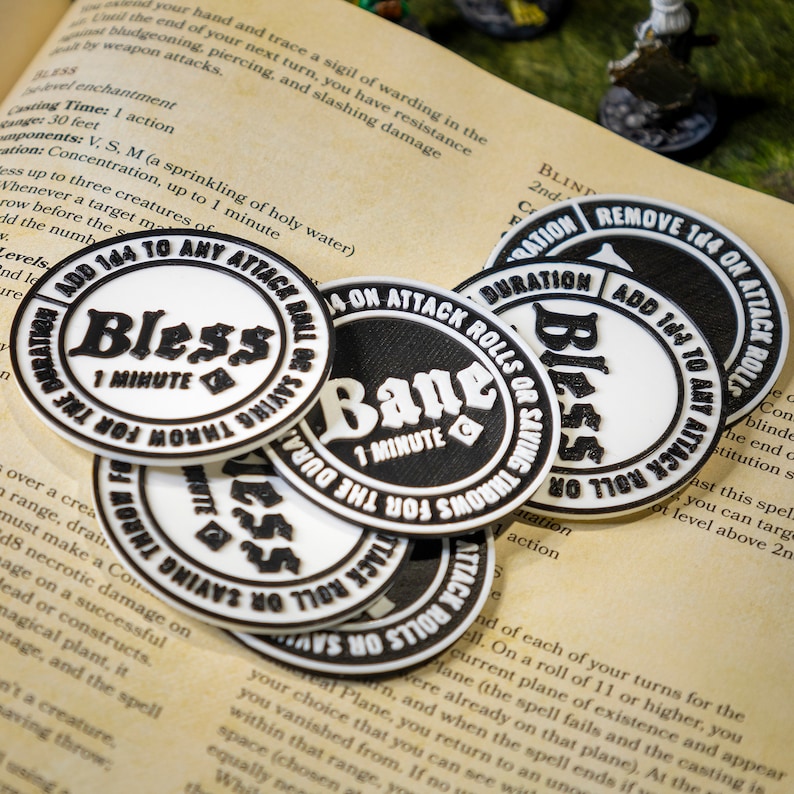D&D 5e Bane and Bless Tokens | De/buff Tracker, Custom Colors - Etsy