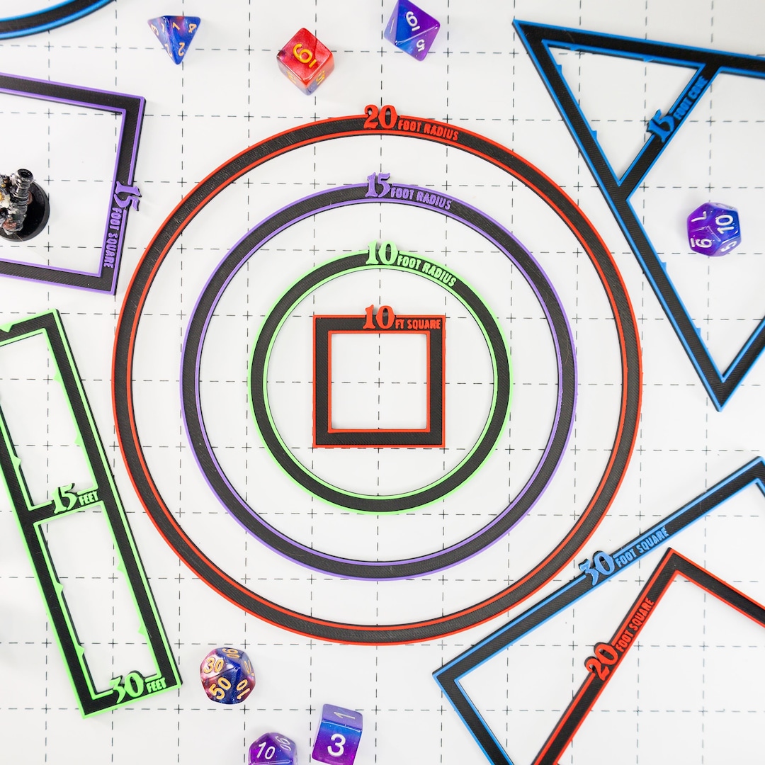 TTRPG Spell Aoe Templates | Custom Colors | Pathfinder, D&D 5e ...