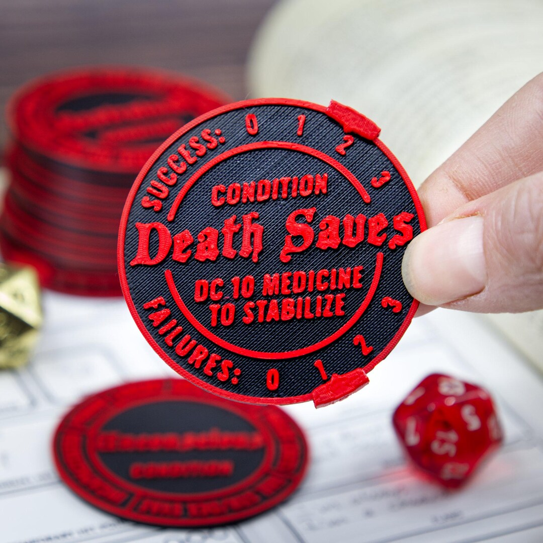 D&D 5e Condition Tokens: 3D Printed TTRPG Tracker, Customizable Colors ...