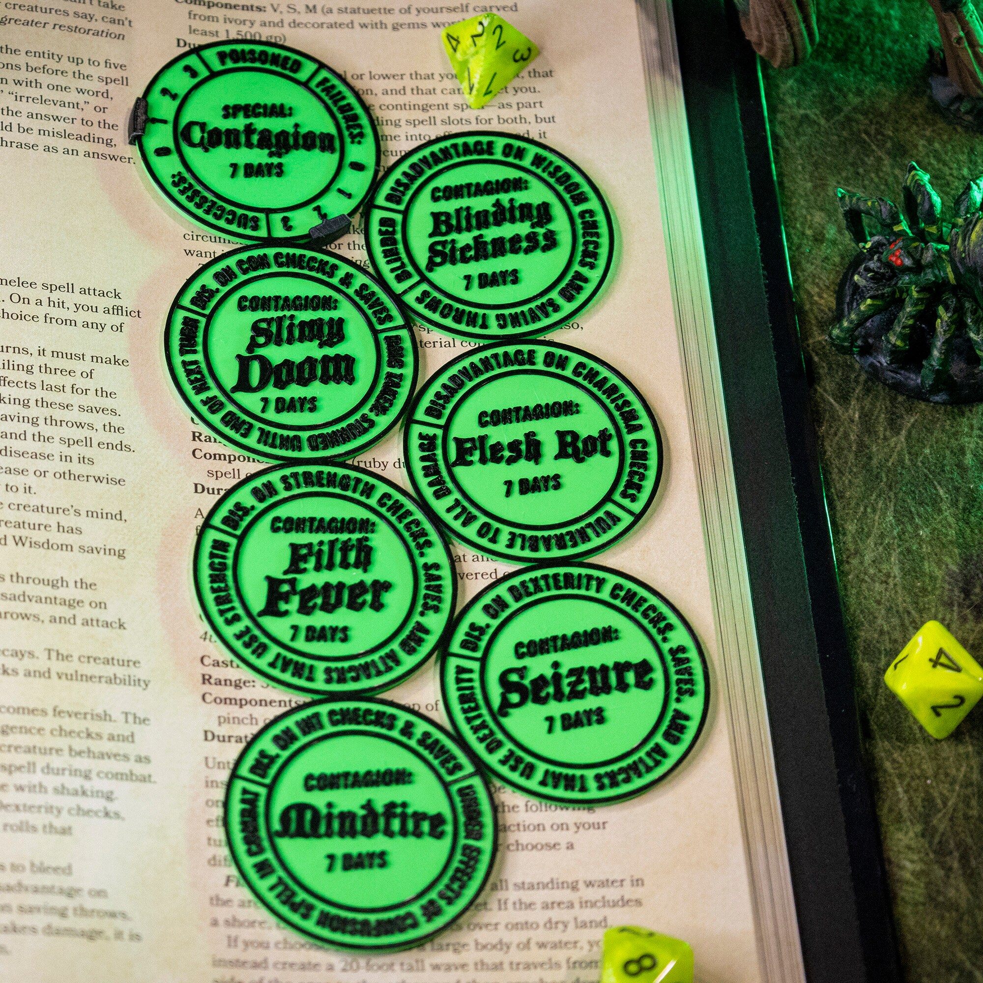 D&D 5e Spell Contagion Set De/buff Tokens Character Sheet Tracker ...