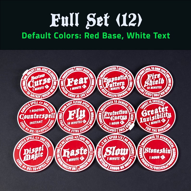 D&D 5e Wizard/sorcerer Spells 3-4 Set De/buff Tokens - Etsy