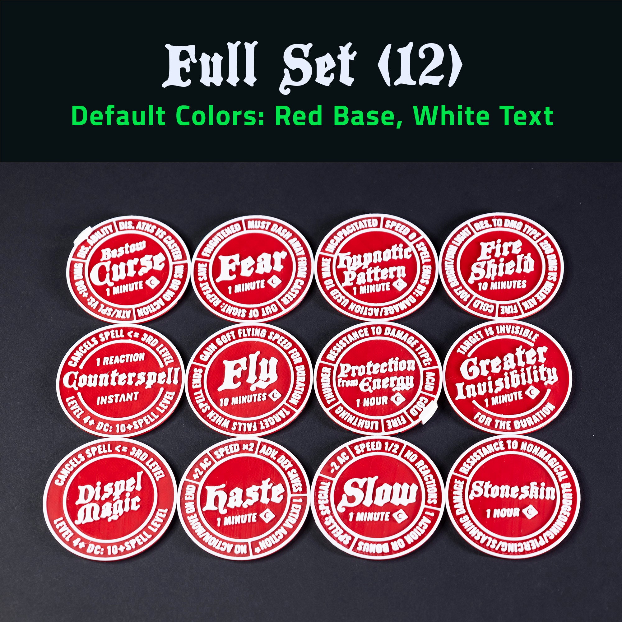 D&D 5e Wizard/sorcerer Spells 3-4 Set De/buff Tokens - Etsy