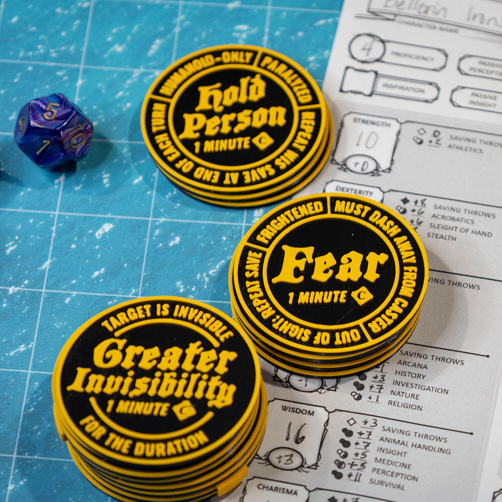 D&D 5e Bard Spells 1-4 Set De/buff Tokens Character Sheet Tracker ...