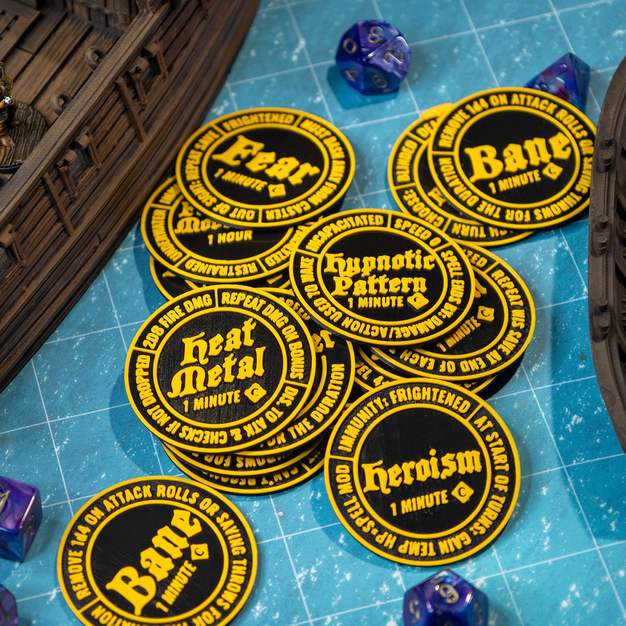 D&D 5e Bard Spells 1-4 Set De/buff Tokens Character Sheet Tracker ...