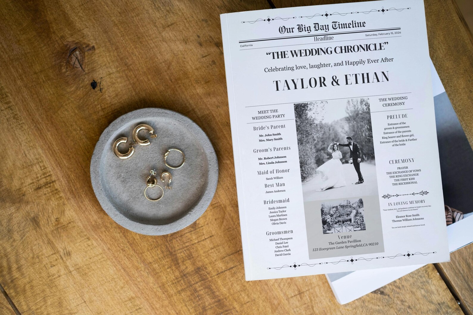 Wedding Newspaper, Newspaper Wedding Invitation,wedding Program, Bridal ...