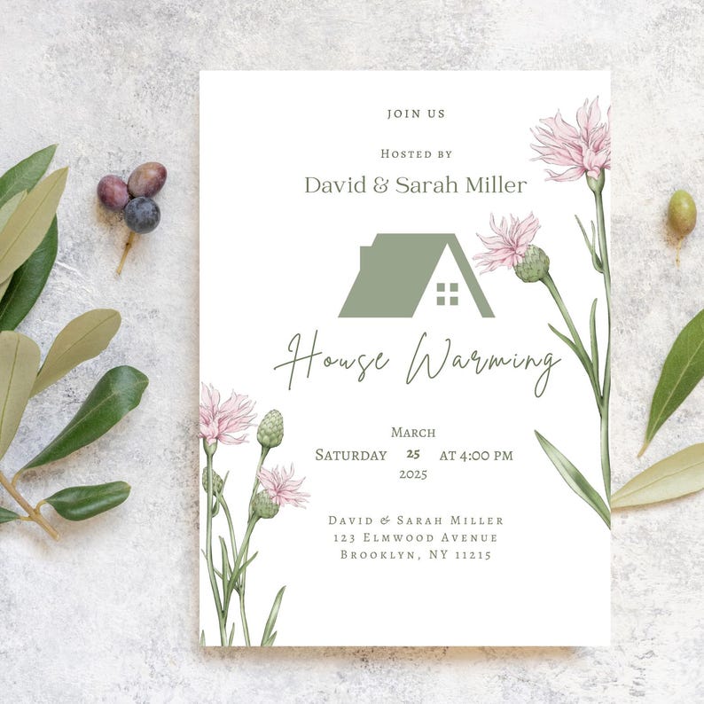 Printable Housewarming Invitation, Digital Invite, New Home Party ...