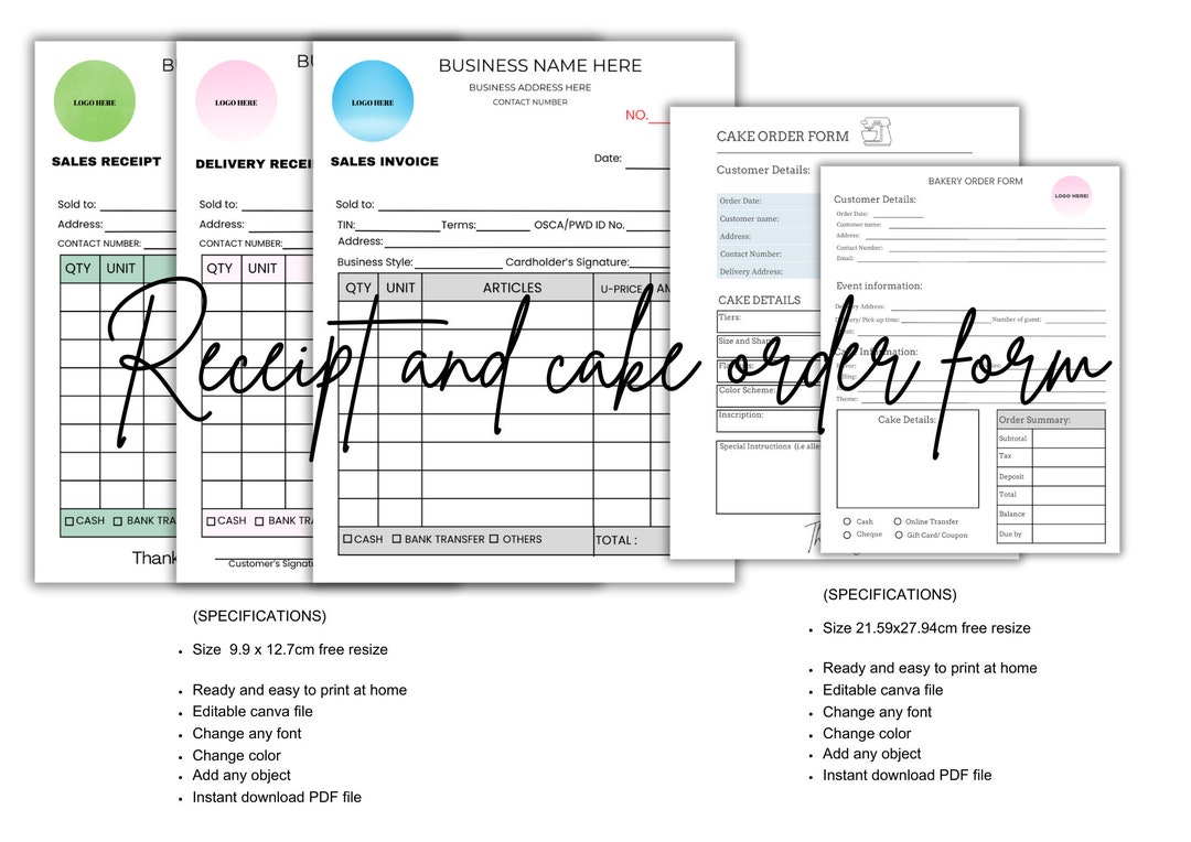 Printable Receipt, Professional Digital Receipt Template. Printable ...