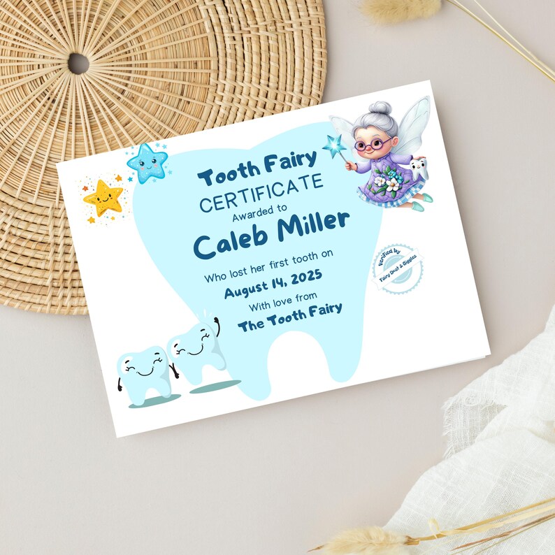 Tooth Fairy Receipt Template, Tooth Certificate | Kids Tooth Fairy ...