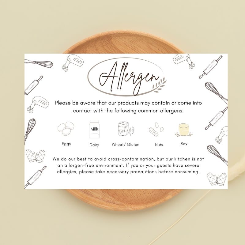 Baker Allergen Labels - Etsy