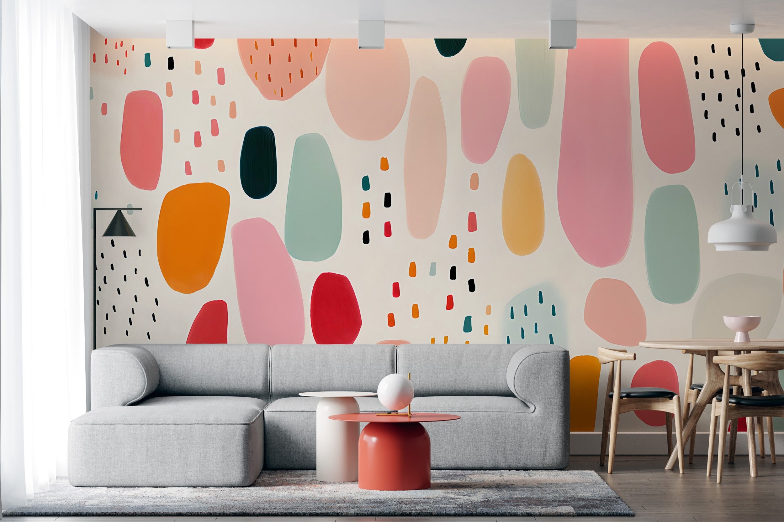 Watercolor Abstract Form Wallpaper Colorful Brushstrokes - Etsy