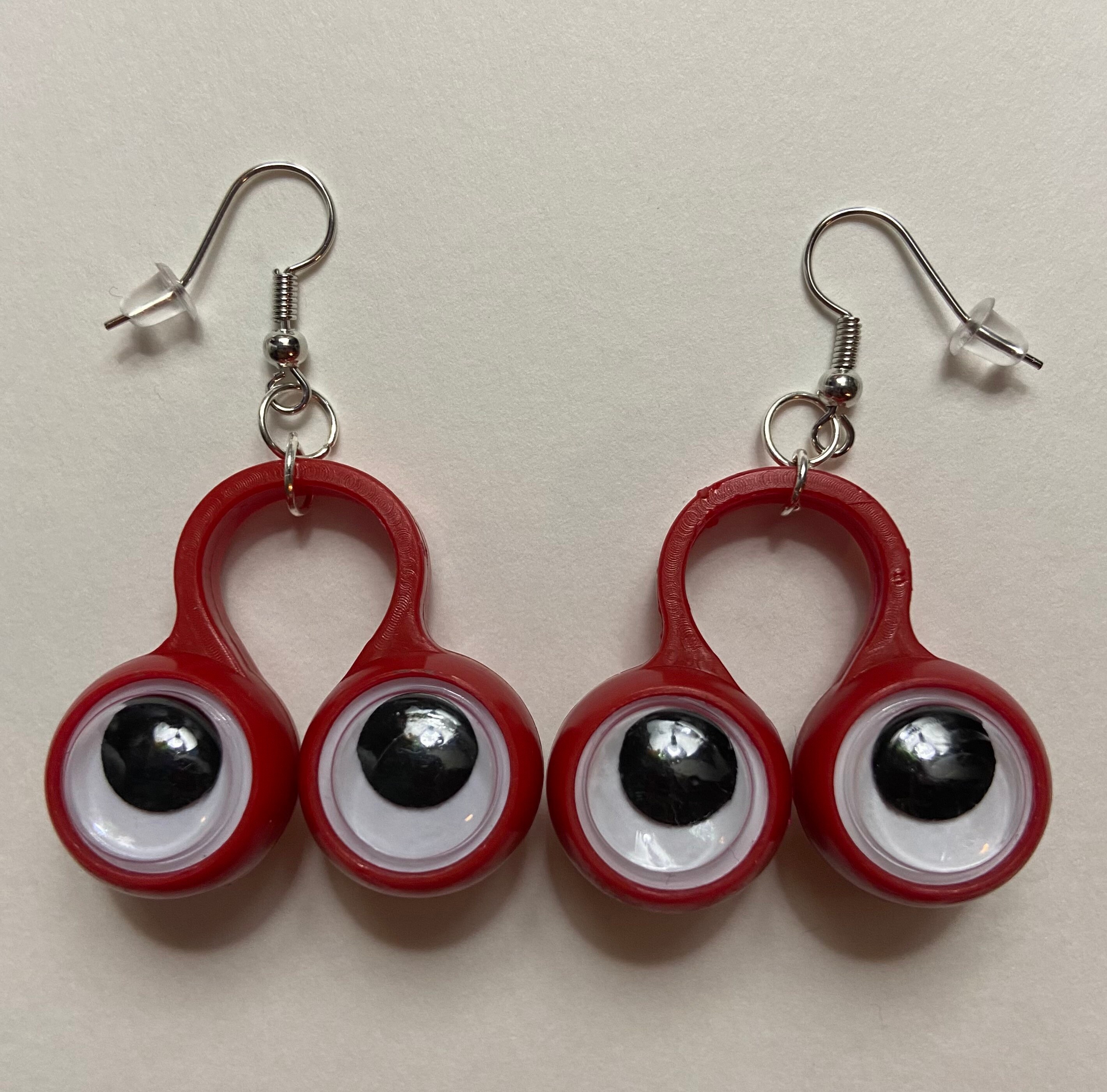 Red Googly Eye Ring Earrings - Etsy